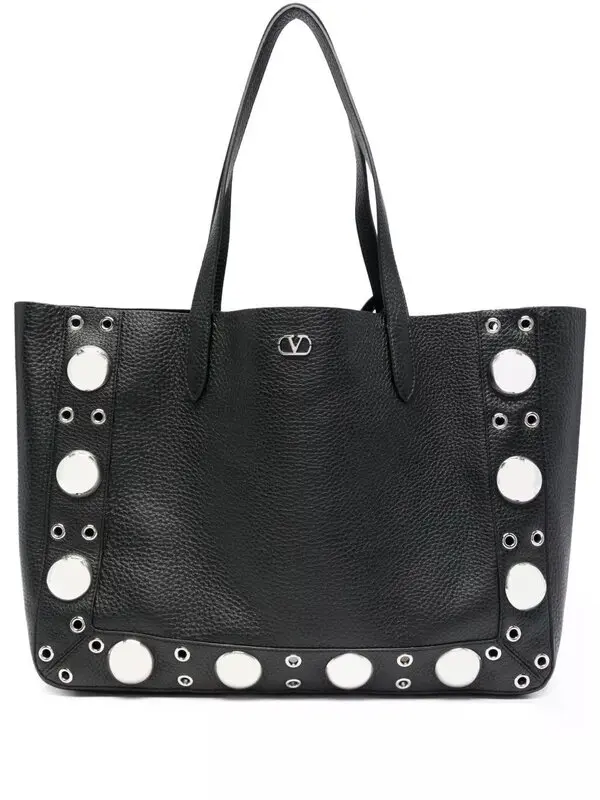 Valentino Garavani Studded Leather Tote Bag - Black