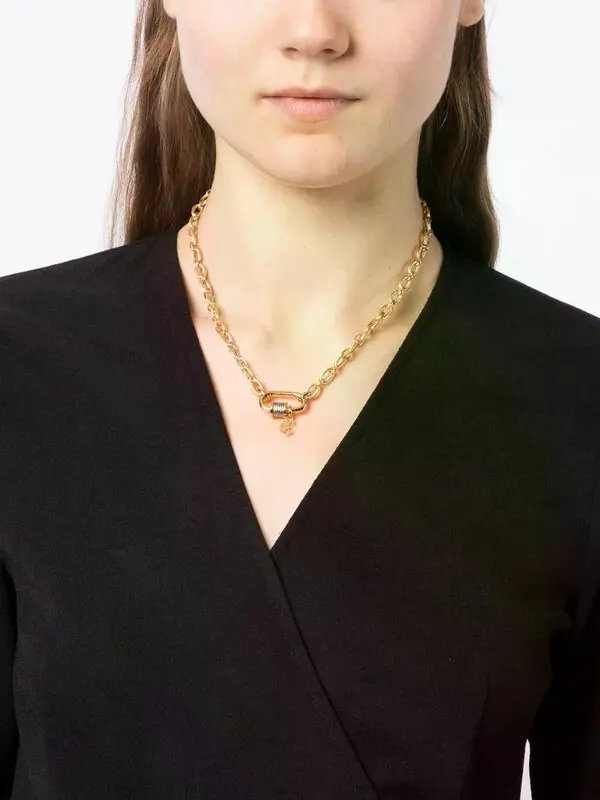 CHARRIOL Tone Stainless Steel Cable-link Necklace With Charm Detail