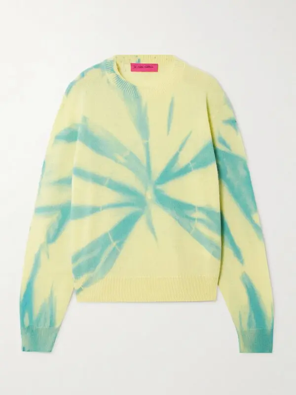 THE ELDER STATESMAN Mythic Y Tie-dyed Tranquility Cashmere Sweater