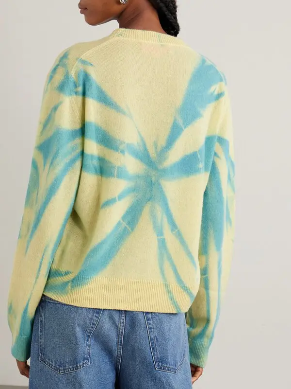 THE ELDER STATESMAN Mythic Y Tie-dyed Tranquility Cashmere Sweater