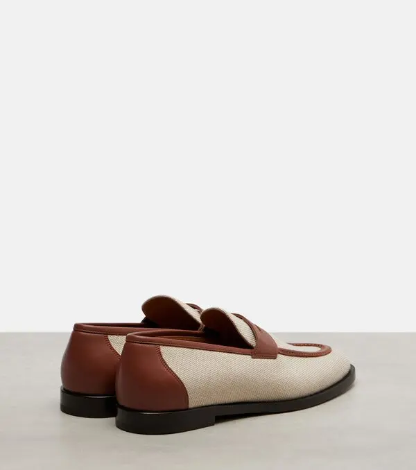 Loro Piana Sergio Leather-trimmed Penny Loafers