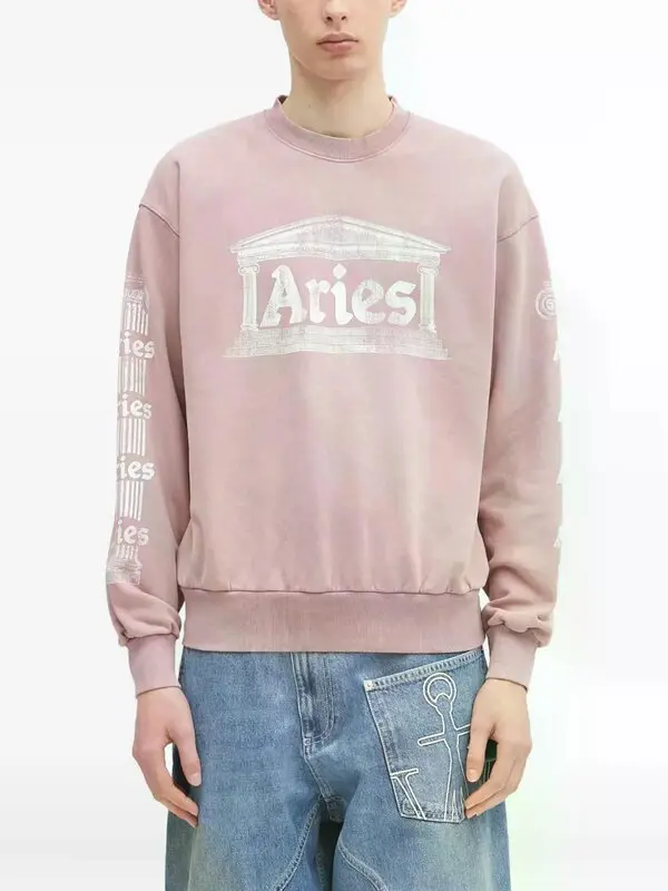 Aries Temple Print Crewneck Sweatshirt