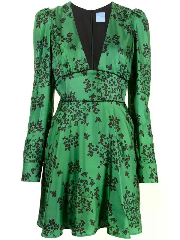 MACGRAW Fable Silk Mini Dress - Green