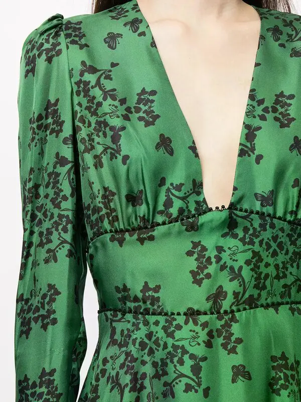 MACGRAW Fable Silk Butterfly Print Mini Dress