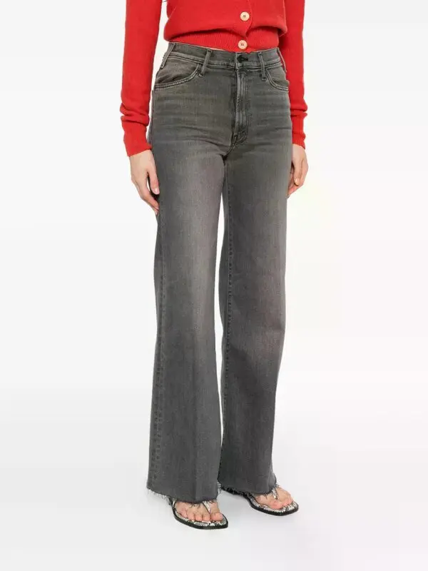 MOTHER Charcoal Frayed Hem Jeans