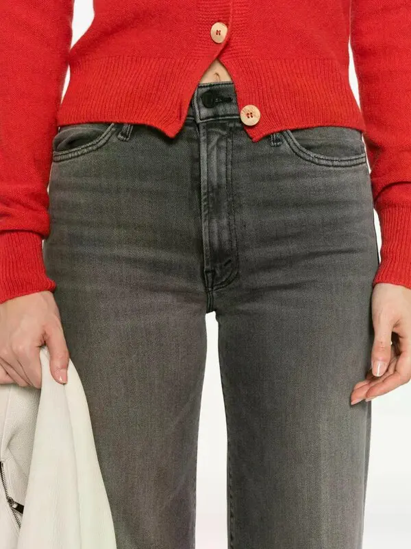 MOTHER Charcoal Frayed Hem Jeans