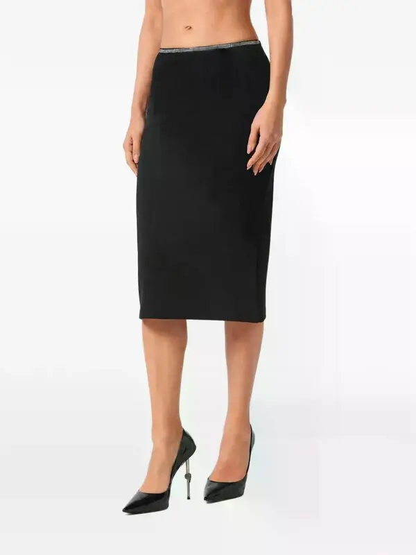 Philipp Plein Embroidered Logo Midi Skirt