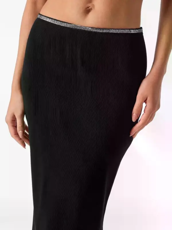 Philipp Plein Embroidered Logo Midi Skirt