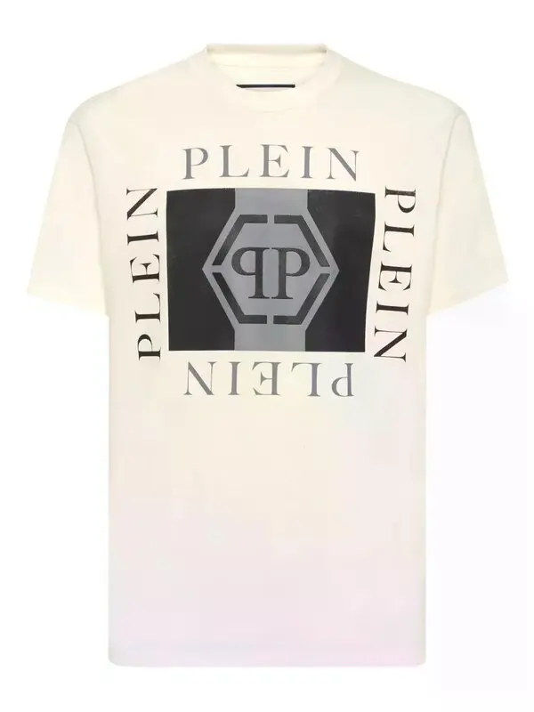 Philipp Plein Logo-print Hexagon T-shirt - White