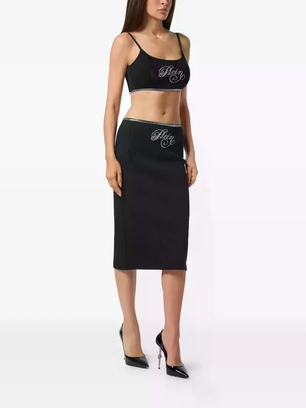 Philipp Plein Rhinestone Embellished Mini Tank Top