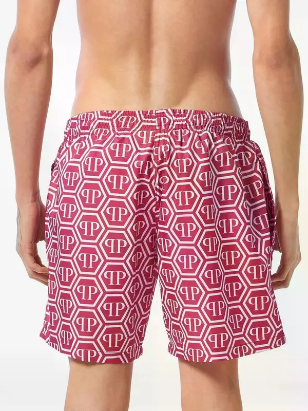Philipp Plein Monogram Hexagon Swim Shorts