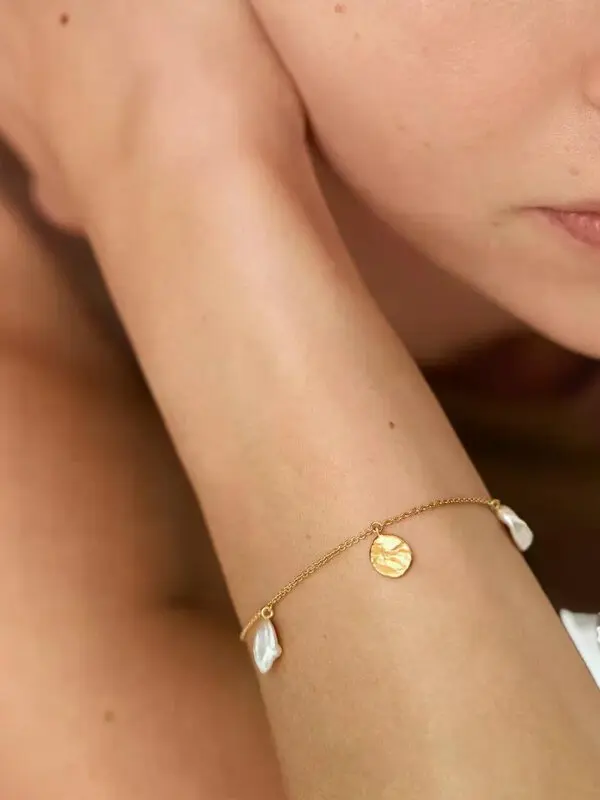 Monica Vinader Capri Keshi Pearl Station Bracelet