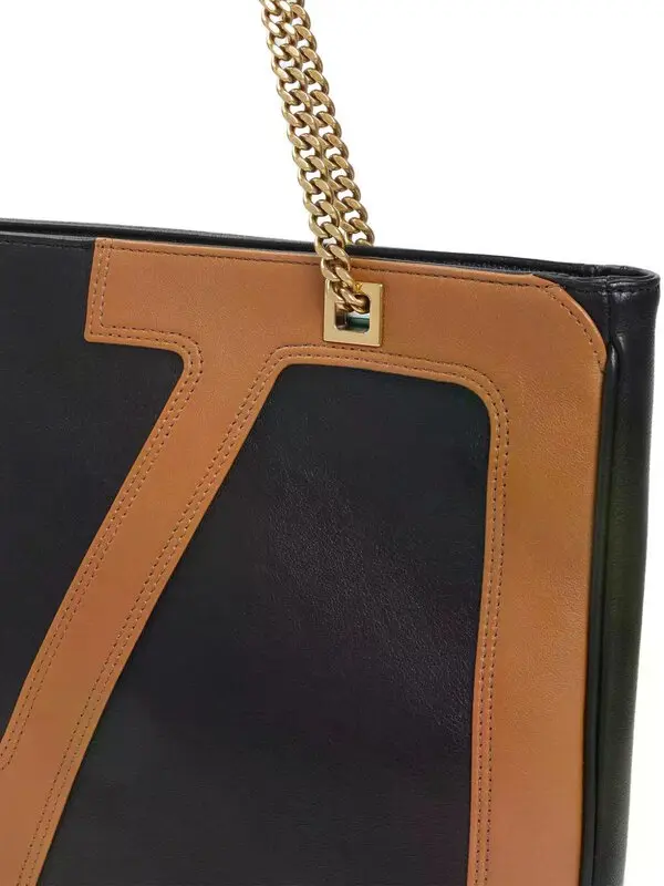 Valentino Garavani V Detail Chain Tote Bag - Black
