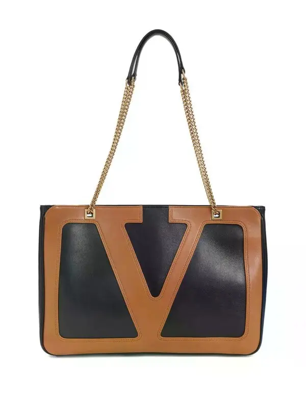 Valentino Garavani V Detail Chain Tote Bag - Black