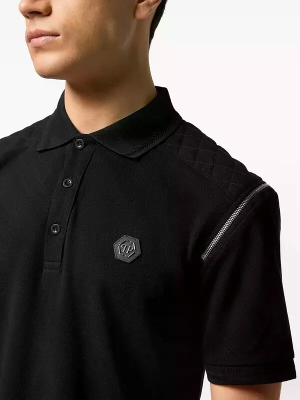 Philipp Plein Quilted-shoulder Polo Shirt