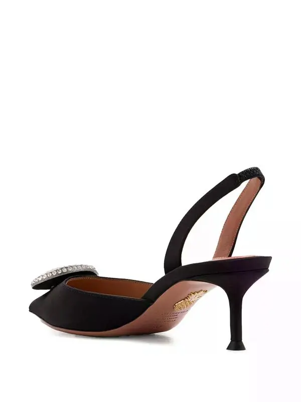 AQUAZZURA 50mm Crystal-embellished Sling Pumps