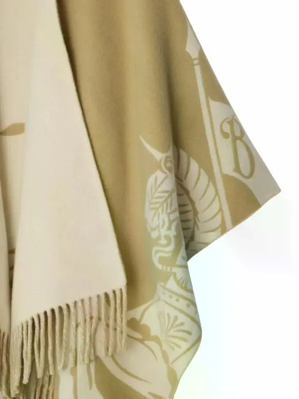Burberry Ekd Wool Blend Cape - Neutrals