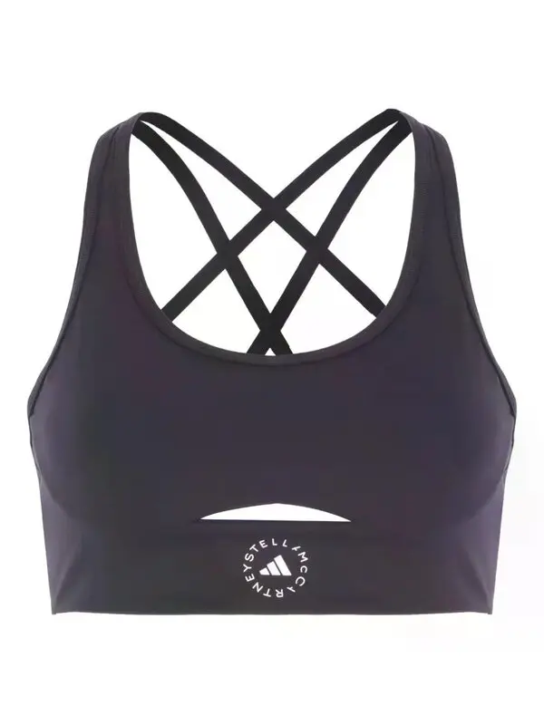 Adidas By Stella McCartney Cross-back Sports Bra - Black