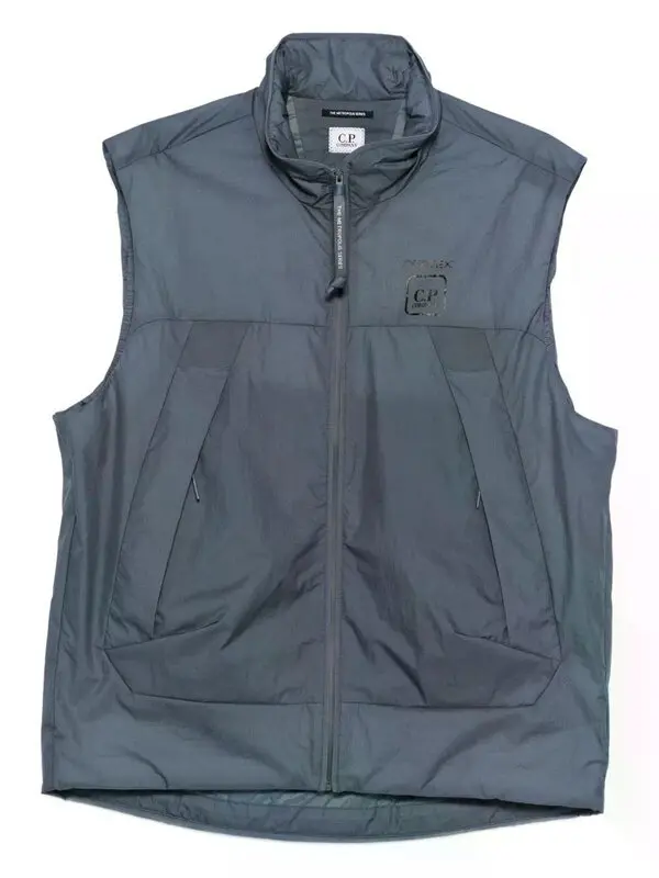 C.P. COMPANY Zip-fastening Sleeveless Gilet With Stand Collar - Blue