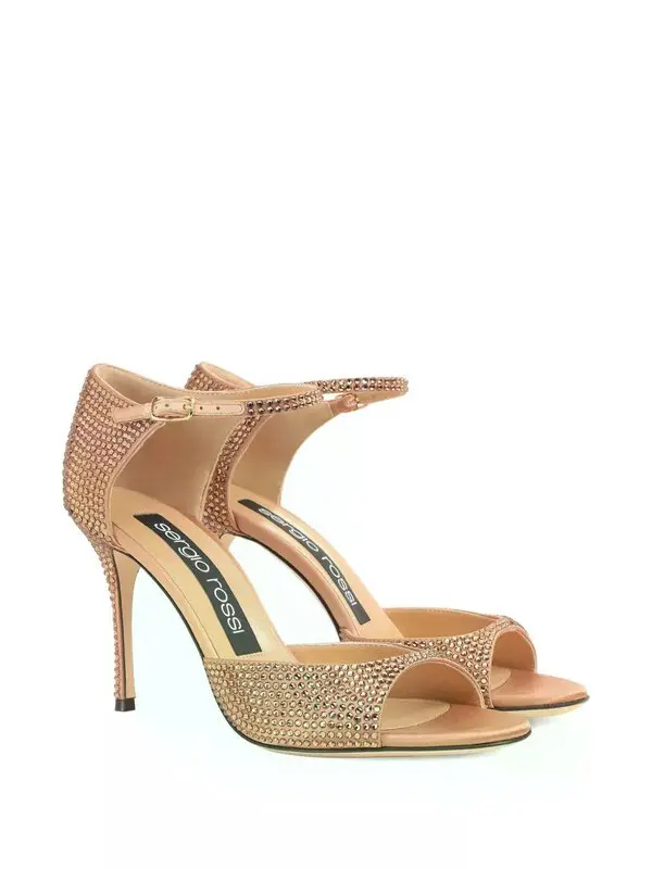 SERGIO ROSSI 75mm Crystal Embellished Stiletto Sandals - Neutrals
