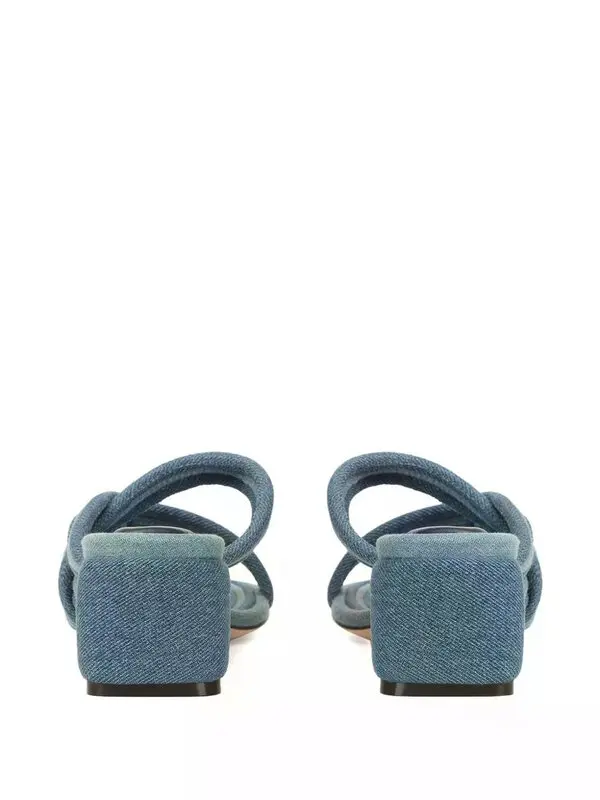 SERGIO ROSSI Denim Knotted Sandals