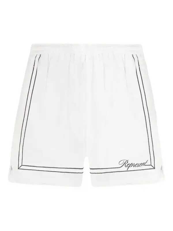 REPRESENT Border-embroidered Shorts - White