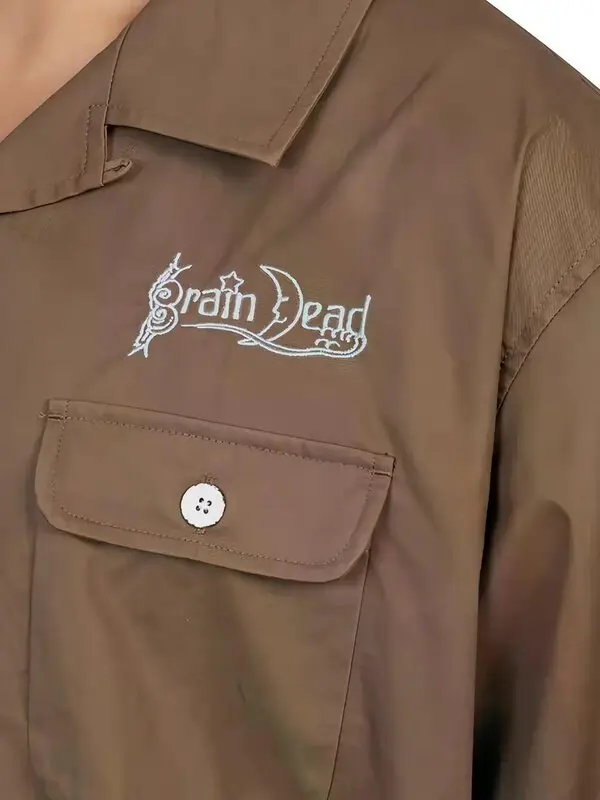BRAIN DEAD Embroidered-detail Cotton Shirt