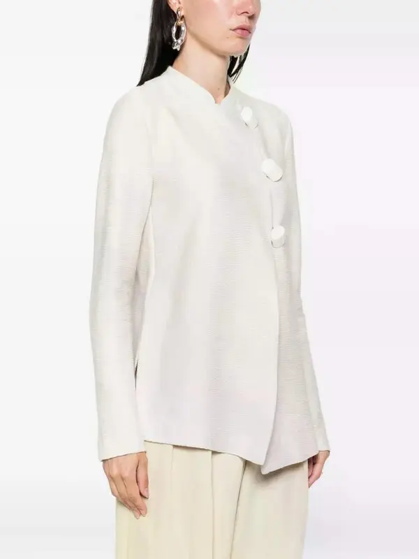 Emporio Armani Asymmetric-fastening Jacket - Neutrals
