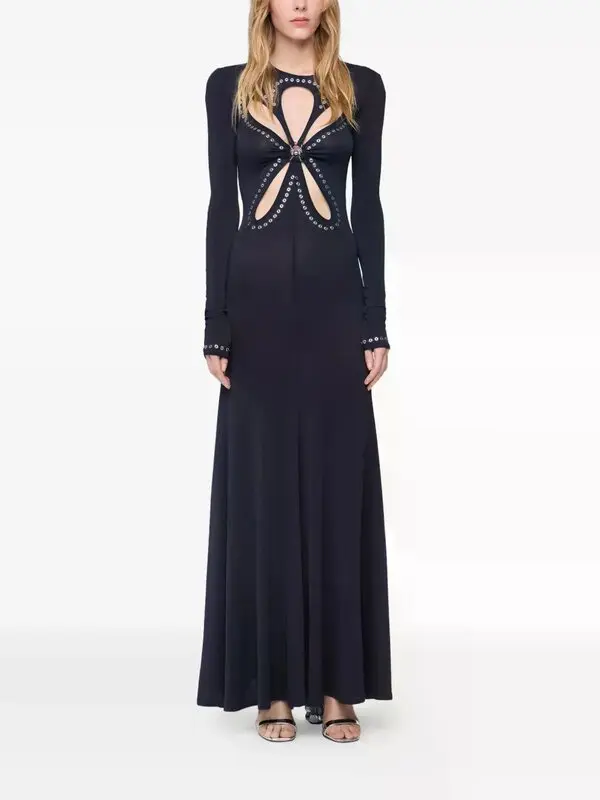 Rabanne Cut-out Embellished Maxi Dress - Black