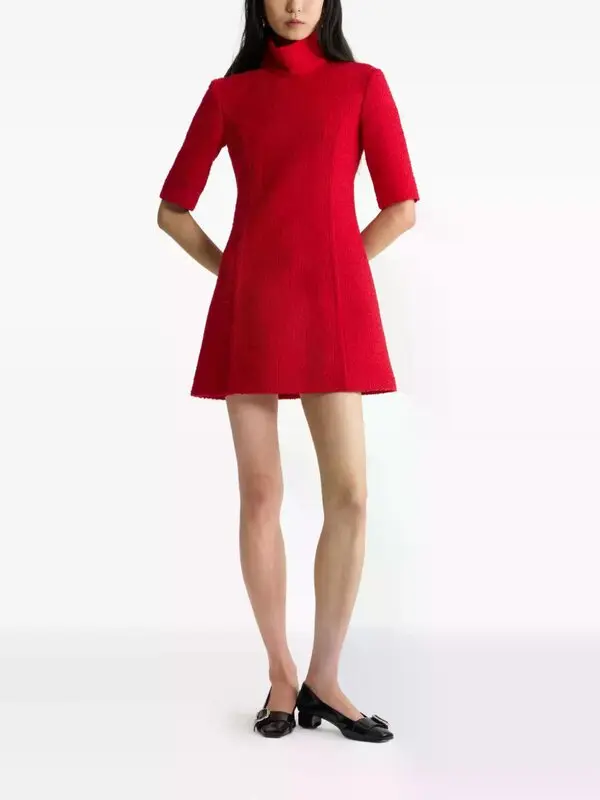 PATOU High-neck Tweed A-line Dress
