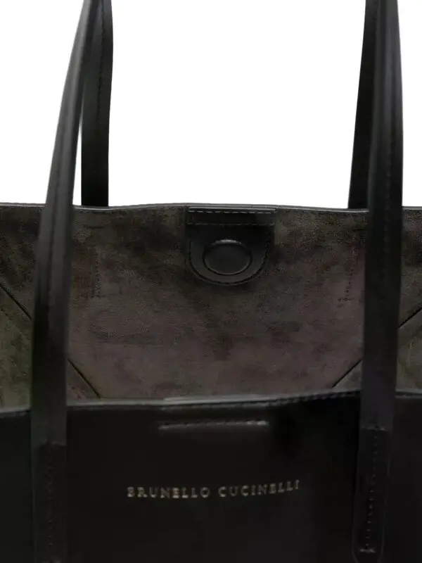 Brunello Cucinelli Leather Tote Bag - Black