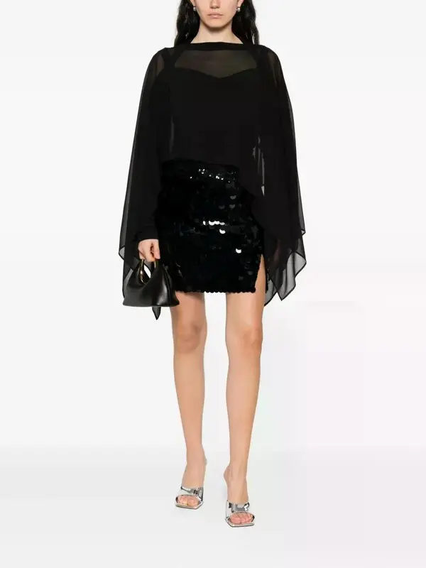 P.a.r.o.s.h Sequin Mini Skirt - Black