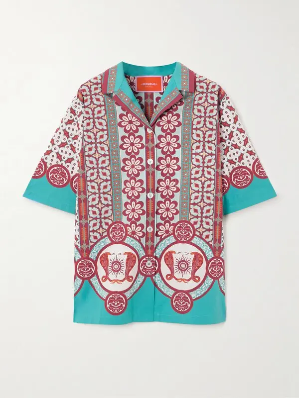 La DoubleJ Pagoda' Print Cotton-poplin Shirt - Multi
