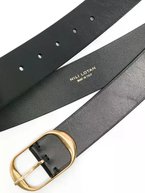 NILI LOTAN Wide Buckle Belt - Black