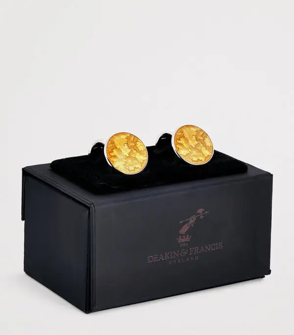 DEAKIN & FRANCIS Sterling Silver Summer Haze Enamel Cufflinks