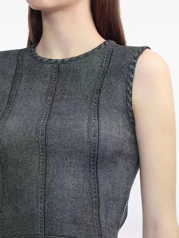 Rag & Bone Panelled Denim Print Tank Top