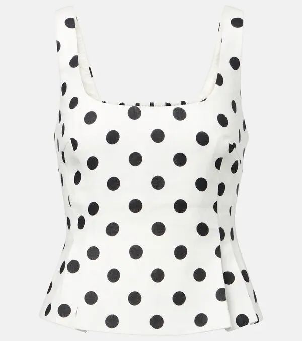 Posse Rosalie Polka-dot Linen Top - Multicoloured