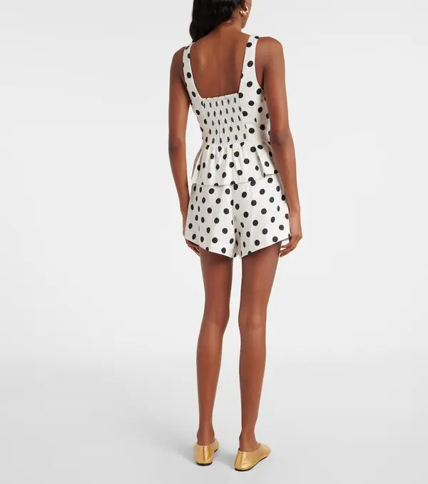Posse Rosalie Polka-dot Linen Top