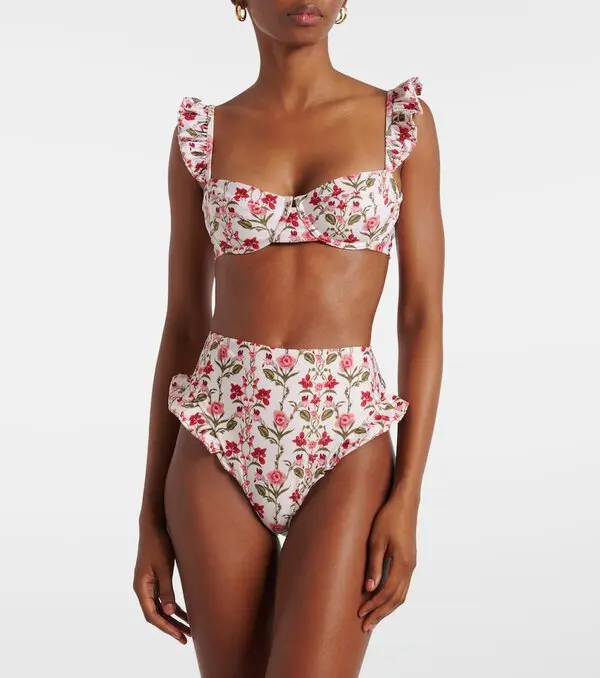 Agua Bendita Floral Bikini Top - Multicoloured