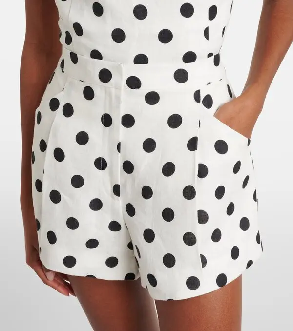 Posse Rosalie Polka-dot Linen Shorts - Multicoloured
