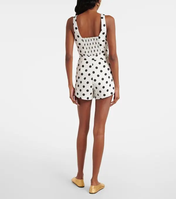 Posse Rosalie Polka-dot Linen Shorts - Multicoloured