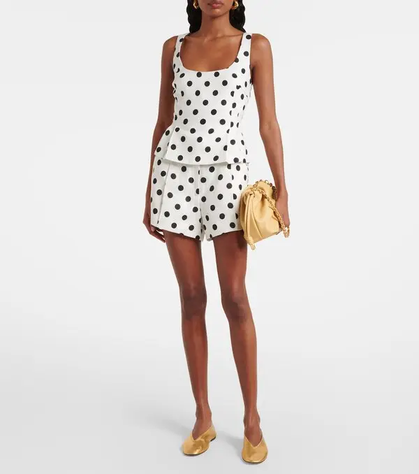 Posse Rosalie Polka-dot Linen Shorts - Multicoloured