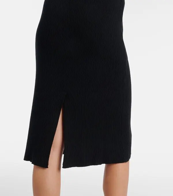 Alessandra Rich Ribbed Virgin Wool Polo Dress