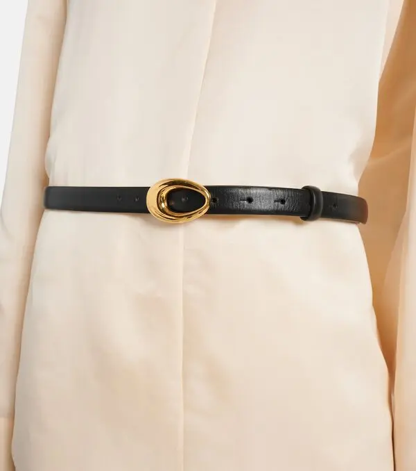 Khaite Olivia Leather Belt - Black