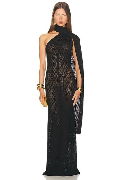 HELSA Robbyn Wrap Gown - Black