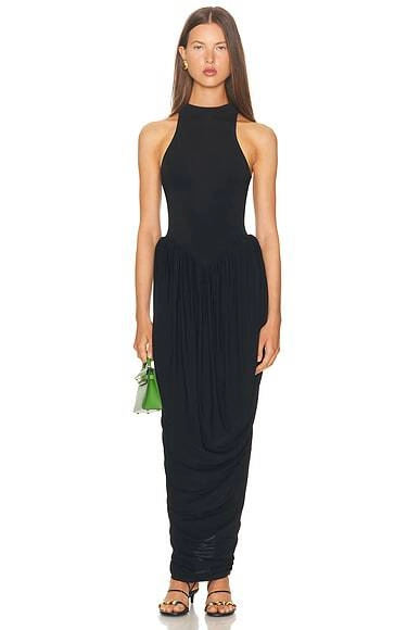 HELSA The Duchess Jersey Dress - Black