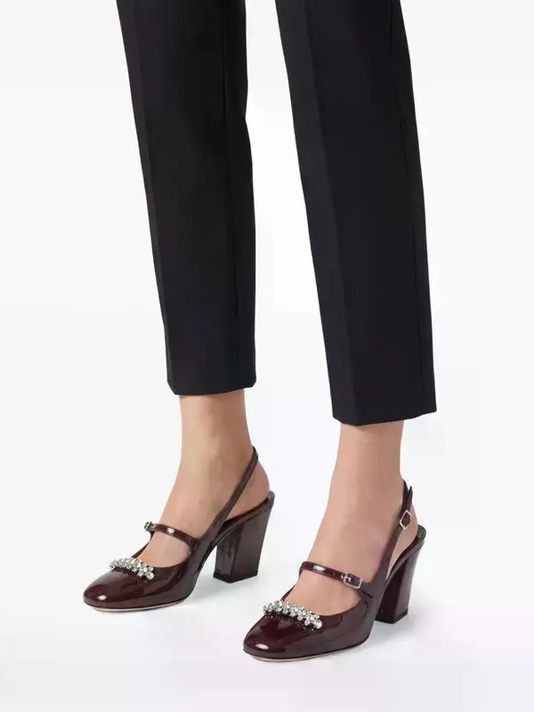 JIMMY CHOO Crystal-embellished Slingback Pumps - Red