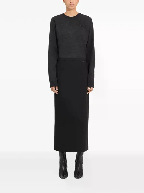MAISON MARGIELA Panelled Midi Skirt - Black