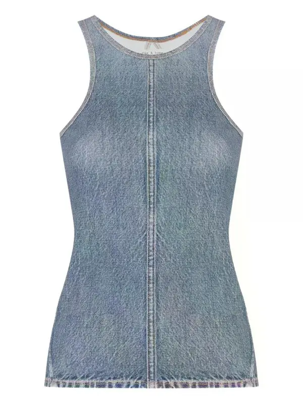 Rag & Bone Denim Effect Racerback Top