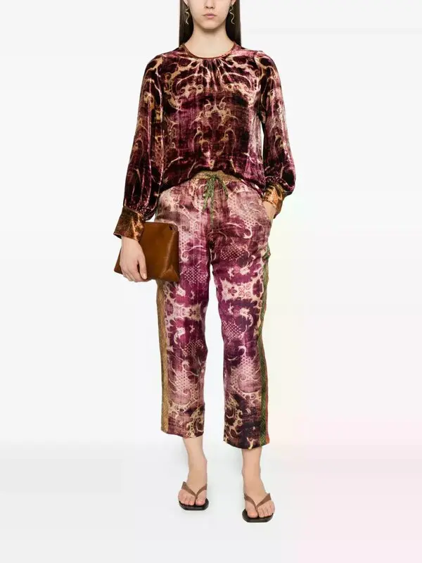 PIERRE-LOUIS MASCIA Printed Velvet Blouse - Red